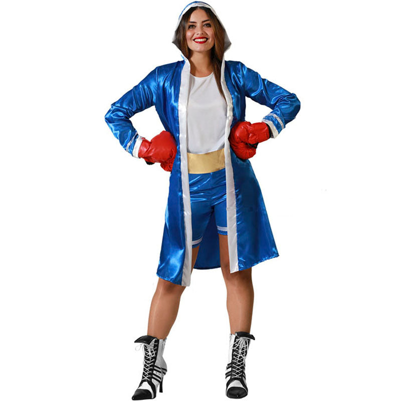 Disfraz Boxeadora azul para Mujer |【Envío en 24h】