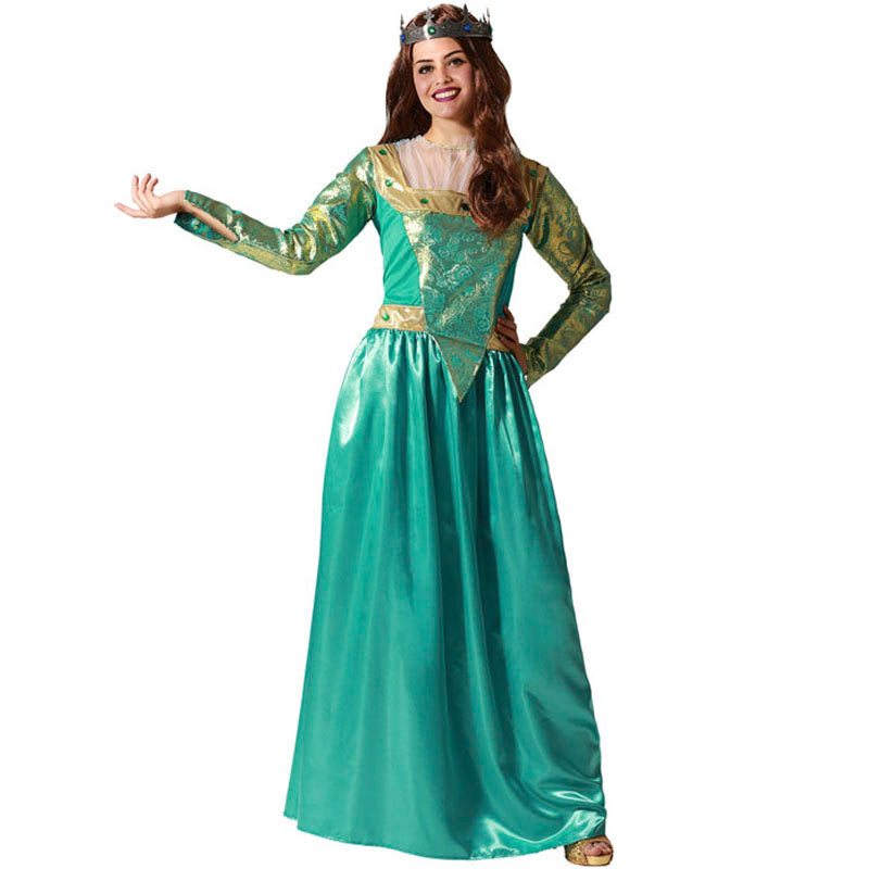 Disfraz Dama medieval turquesa para Mujer |【Envío en 24h】