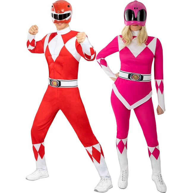Disfraz de pareja Power Ranger para adulto