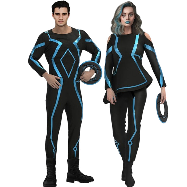 Disfraz de pareja Tron y Lora de Tron Legacy para adulto