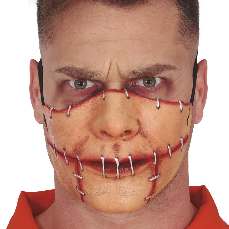 Comprar Media Máscara Boca Cosida látex para Halloween |【Envío en 24h】